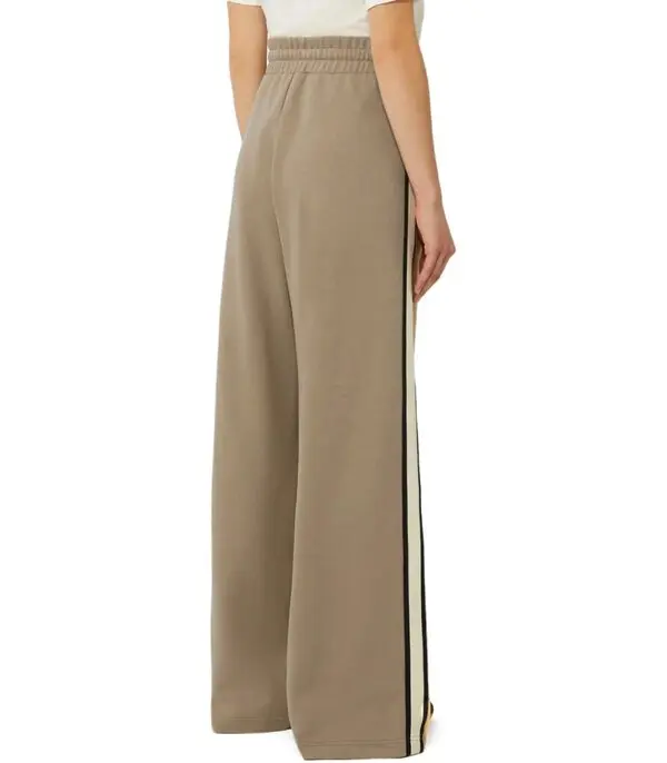 Max Mara Wide Leg Jersey Trousers With Side Stripes
