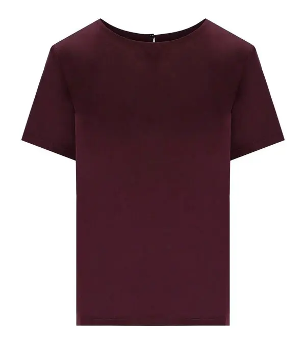 Max Mara Burgundy Satin And Lyocell Blouse - Red