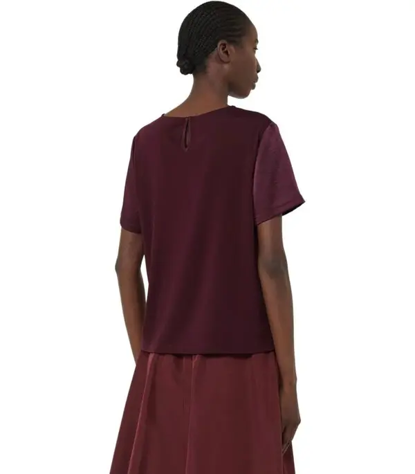 Max Mara Burgundy Satin And Lyocell Blouse - Red