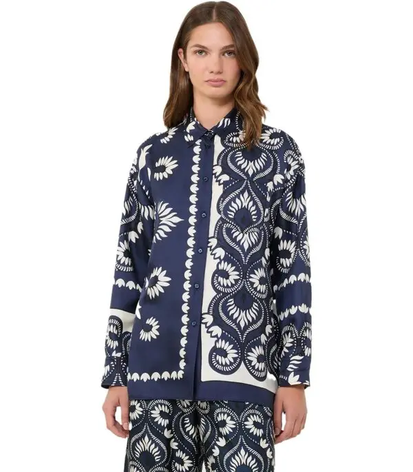 Max Mara Silk Floral Print Shirt