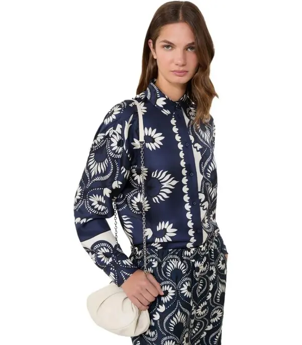 Max Mara Silk Floral Print Shirt