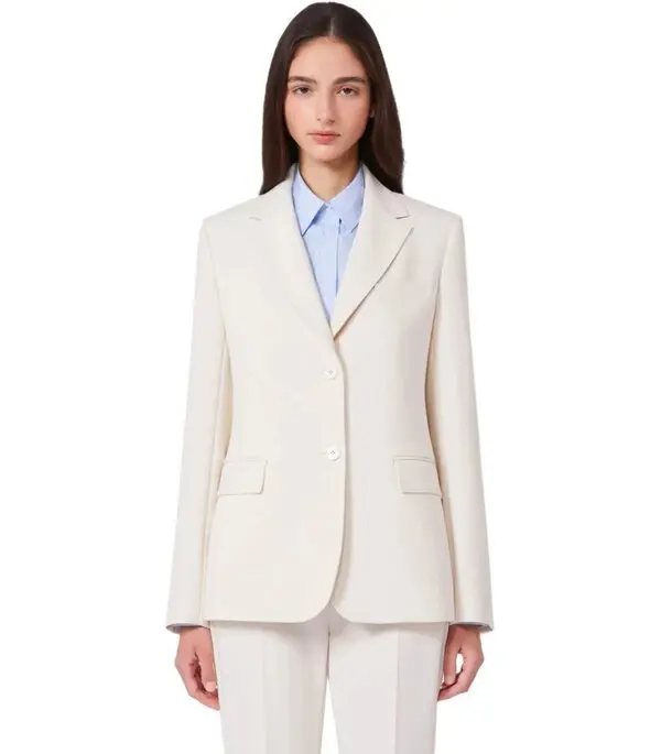 Max Mara Uva Single Breasted Jacket - Ivory