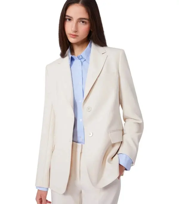 Max Mara Uva Single Breasted Jacket - Ivory