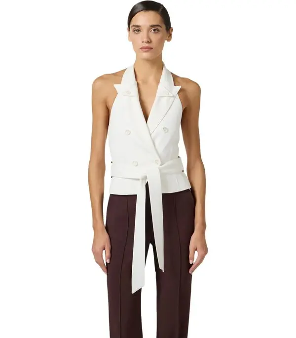 Elisabetta Franchi Double Breasted Halter Vest