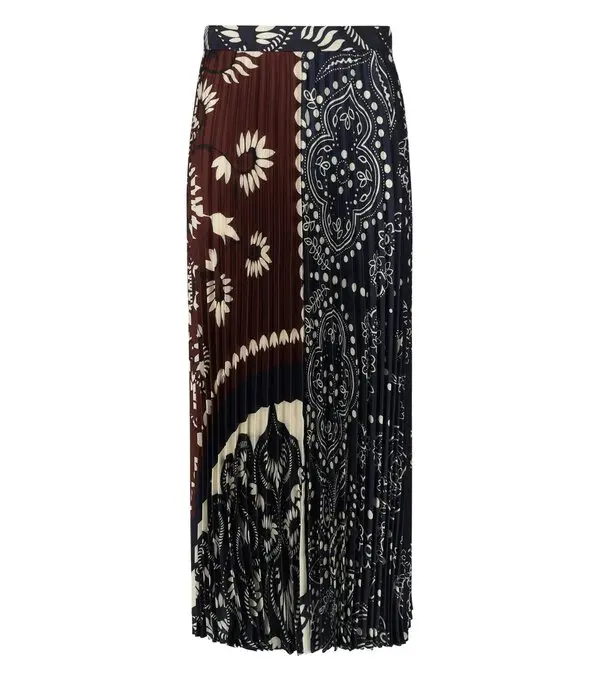 Max Mara Printed Pleated Midi Skirt