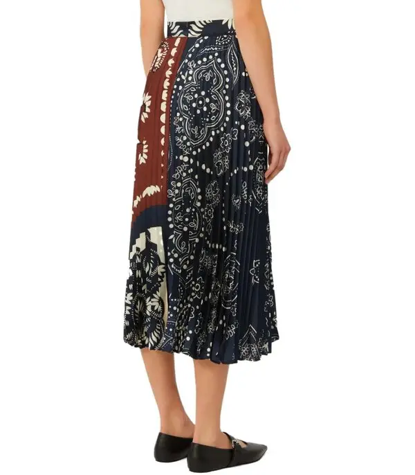 Max Mara Printed Pleated Midi Skirt