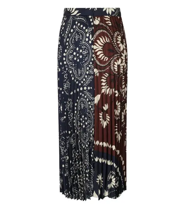 Max Mara Printed Pleated Midi Skirt