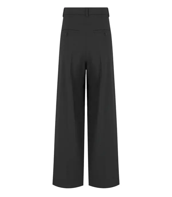 Max Mara Asta Wool Blend Wide Leg Trousers - Black