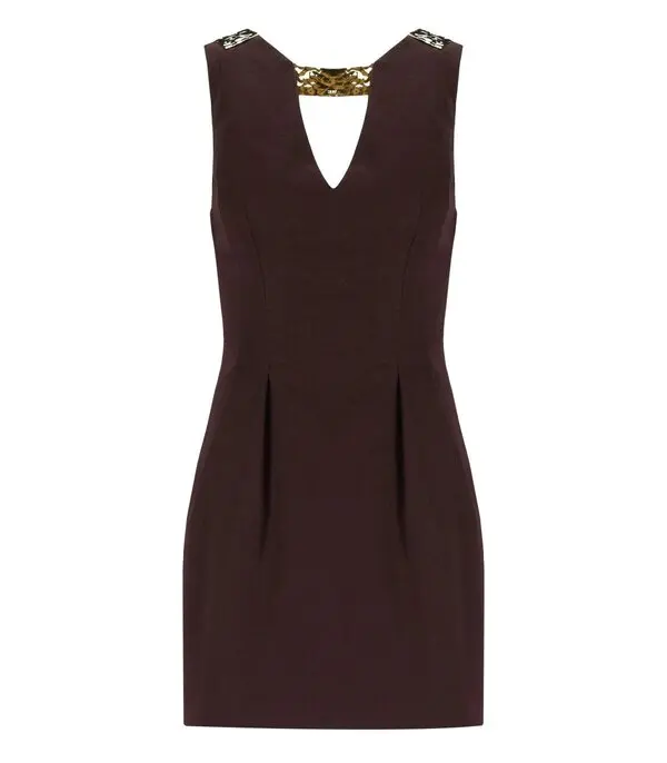 Elisabetta Franchi Gabardine Jewel Dress