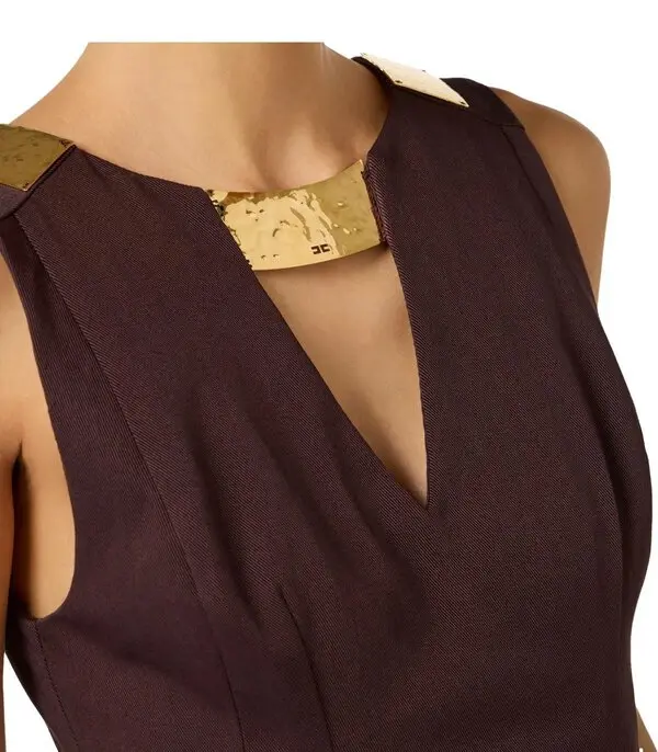 Elisabetta Franchi Gabardine Jewel Dress