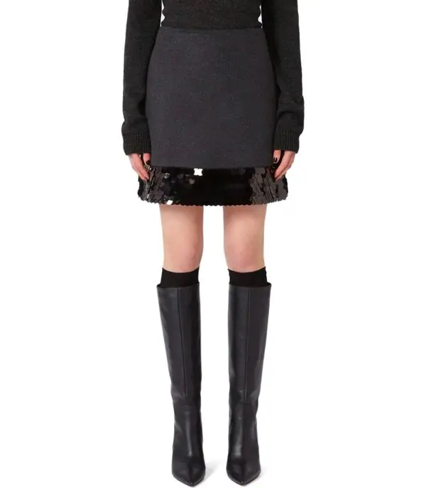 Max Mara Wool Skirt With Sequin Hem
