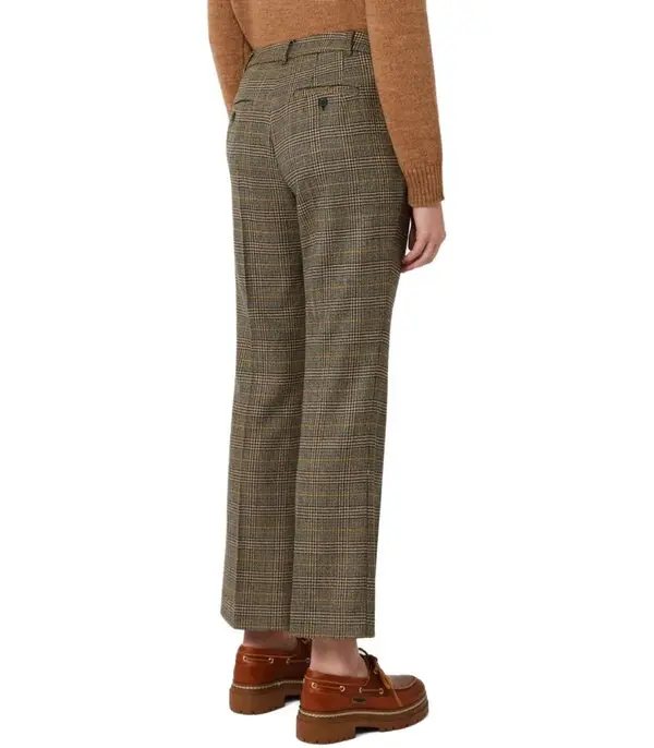 Max Mara Wool Plaid Tailored Trousers