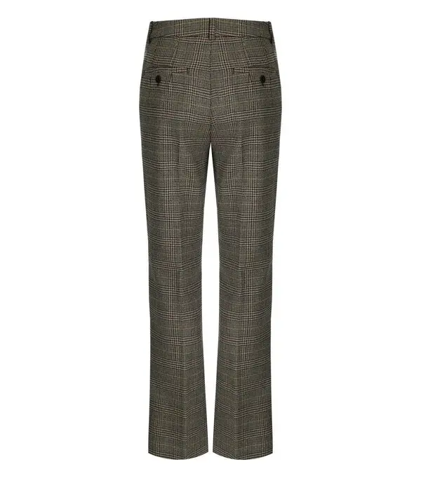 Max Mara Wool Plaid Tailored Trousers