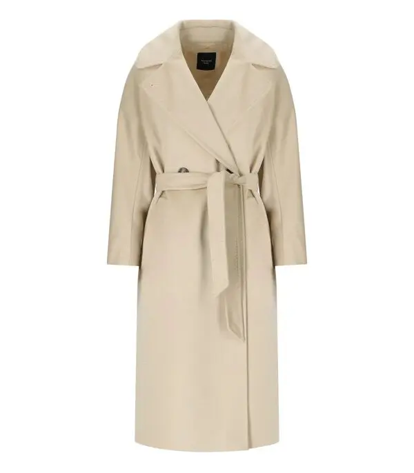Max Mara Resina Belted Wool Coat - Ivory