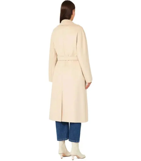 Max Mara Resina Belted Wool Coat - Ivory