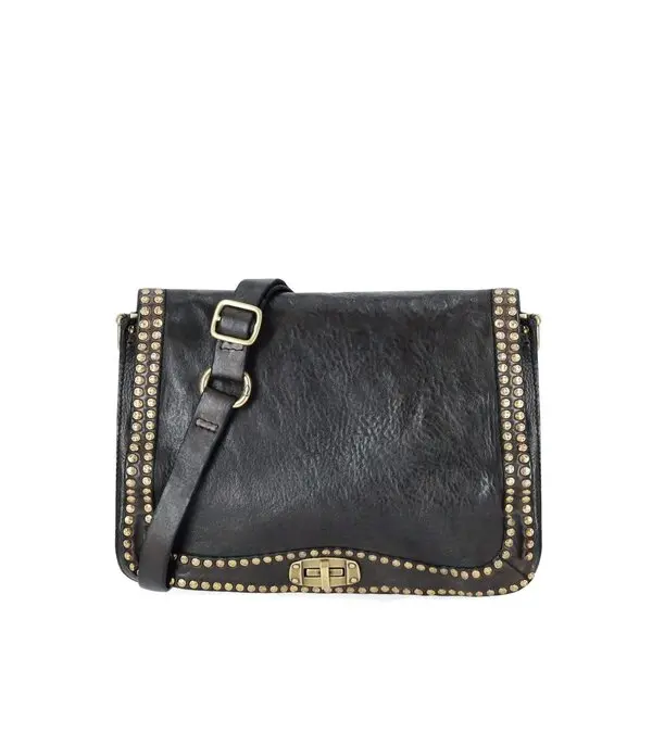 CAMPOMAGGI Paola Leather Crossbody Bag With Stud Embellishments