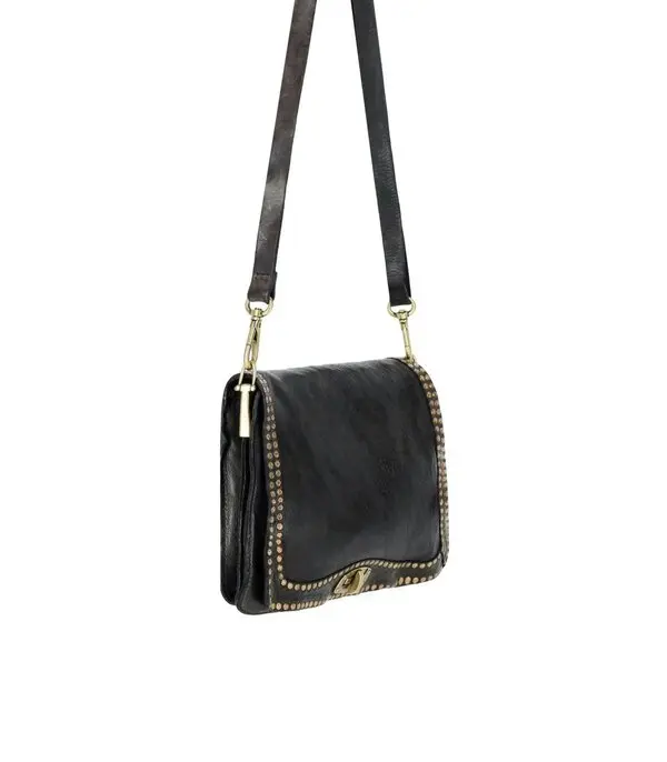CAMPOMAGGI Paola Leather Crossbody Bag With Stud Embellishments