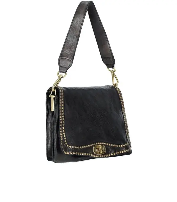 CAMPOMAGGI Paola Leather Crossbody Bag With Stud Embellishments