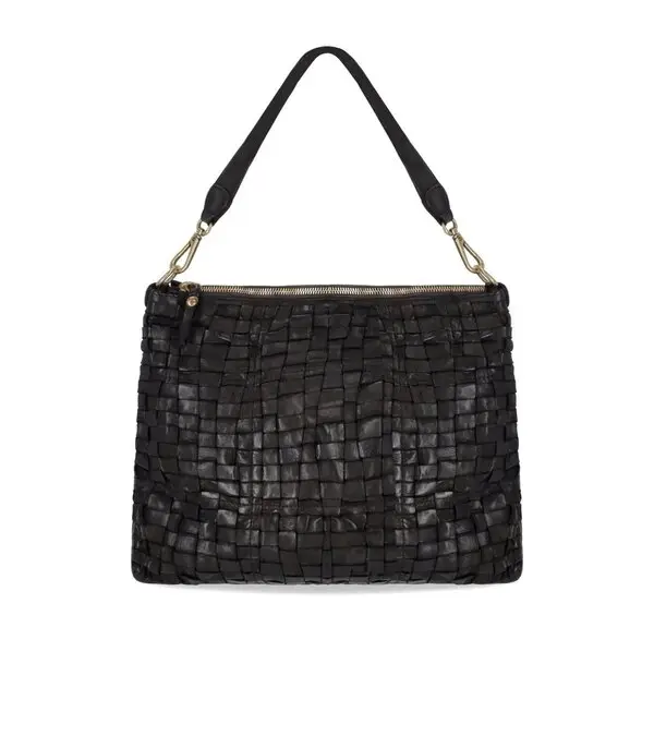 CAMPOMAGGI Carla Leather Shoulder Bag - Black