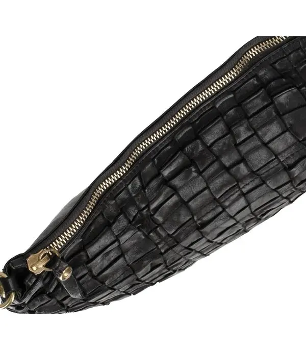 CAMPOMAGGI Carla Leather Shoulder Bag - Black