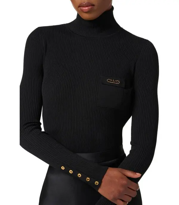 Elisabetta Franchi Ribbed Knit And Satin Midi Dress