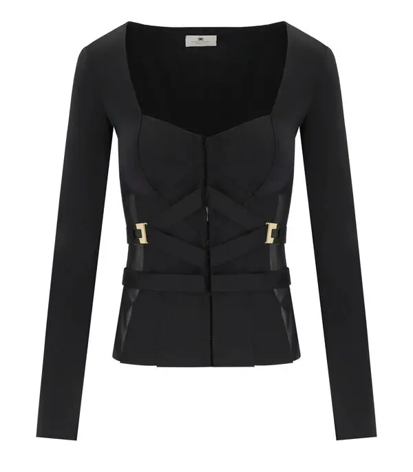 Elisabetta Franchi Crepe Bustier Jacket
