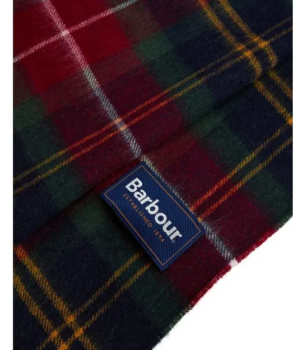 Barbour Wool Cashmere Winterberry Tartan Scarf