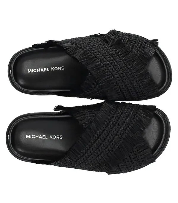 Michael Kors Peyton Raffia Slides