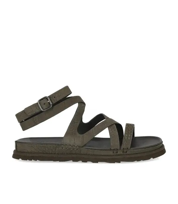 UGG Goldengaze Embossed Ankle Wrap Sandal - Green
