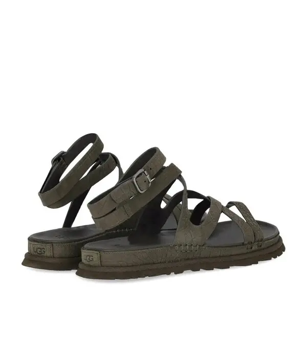 UGG Goldengaze Embossed Ankle Wrap Sandal - Green