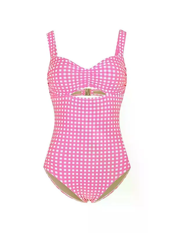 5PENING Gingham Cut-out One Piece Swimsuit