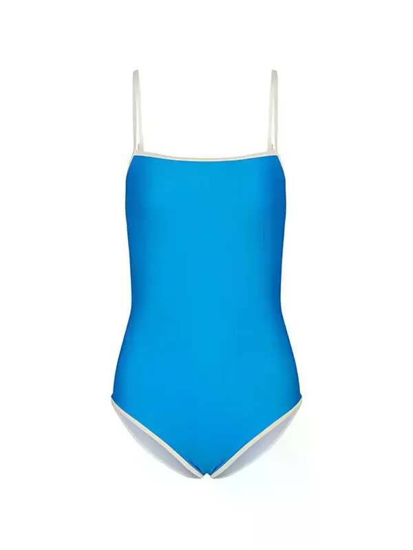 5PENING Contrast Trim High-cut Swimsuit - Blue