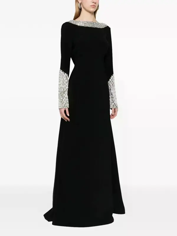 DINA MELWANI Embellished Open-back Maxi Dress