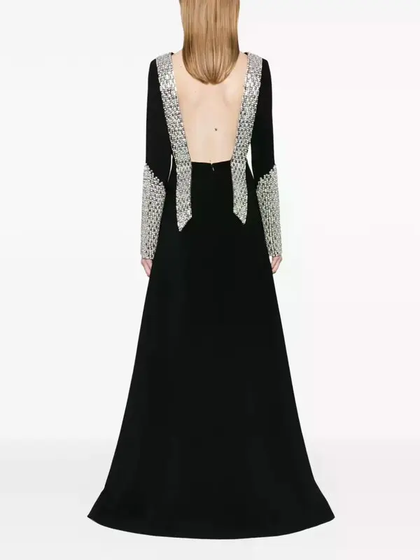 DINA MELWANI Embellished Open-back Maxi Dress