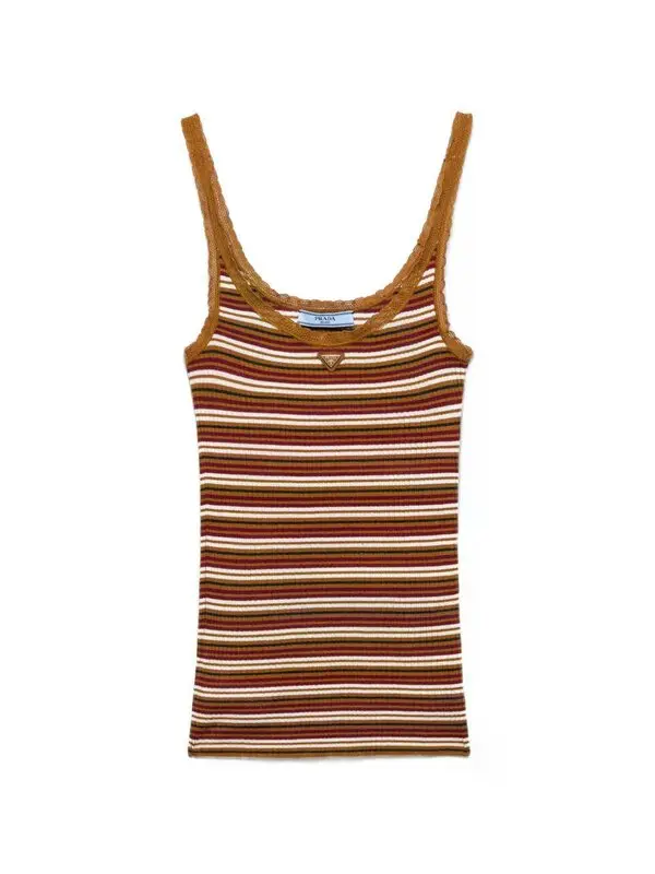 Prada Striped Cotton Slim-fit Top