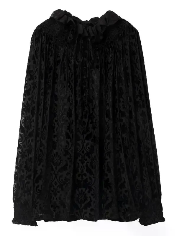 Burberry Devoré Pattern Ruffled Blouse