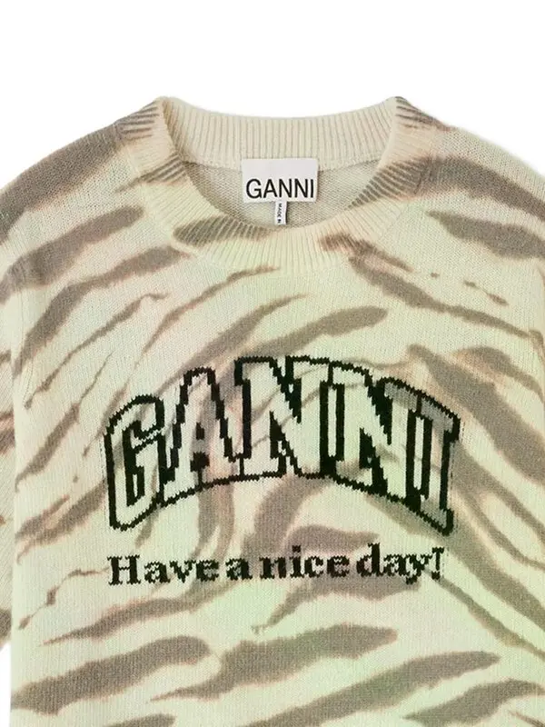 GANNI Short-sleeve Sweater - Neutrals
