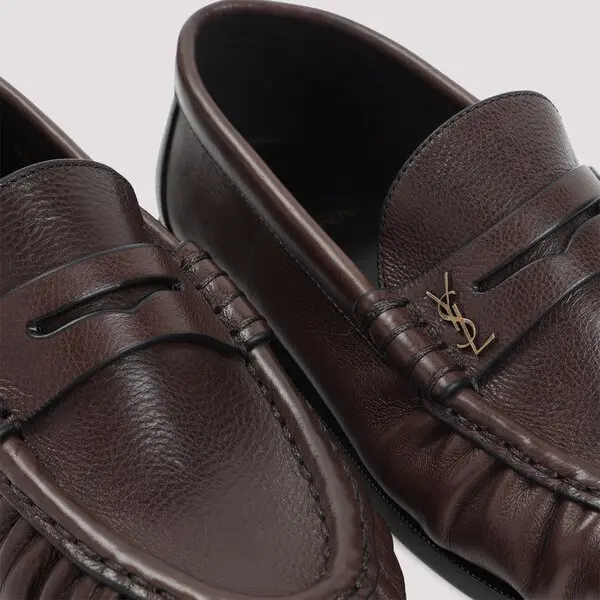 Saint Laurent 15 Loafers In Leather With Cassandre Logo