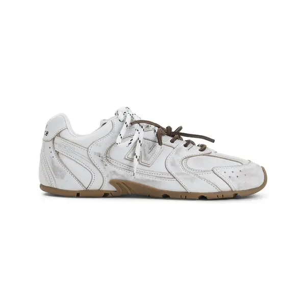 Miu Miu X New Balance Calf Leather Distressed Sneakers