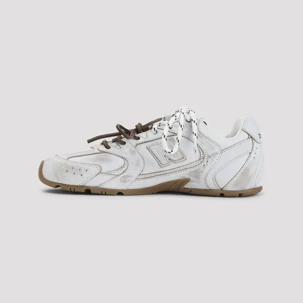 Miu Miu X New Balance Calf Leather Distressed Sneakers