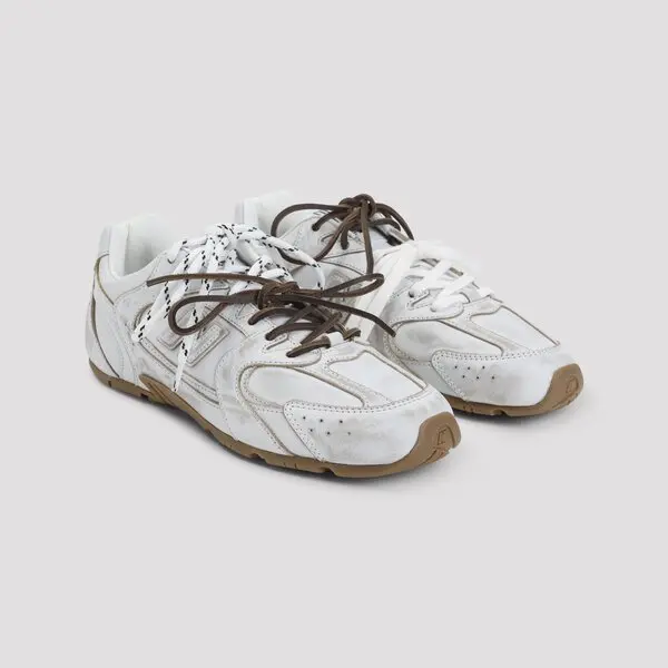 Miu Miu X New Balance Calf Leather Distressed Sneakers
