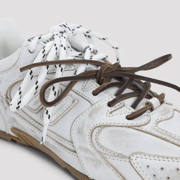 Miu Miu X New Balance Calf Leather Distressed Sneakers