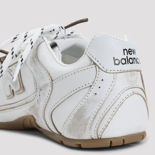 Miu Miu X New Balance Calf Leather Distressed Sneakers