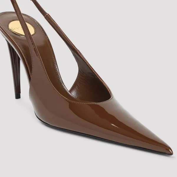 Saint Laurent Guermantes Pointed Slingback Pumps - Brown