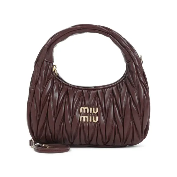 Miu Miu Small Wander Matelassé Hobo Bag - Red