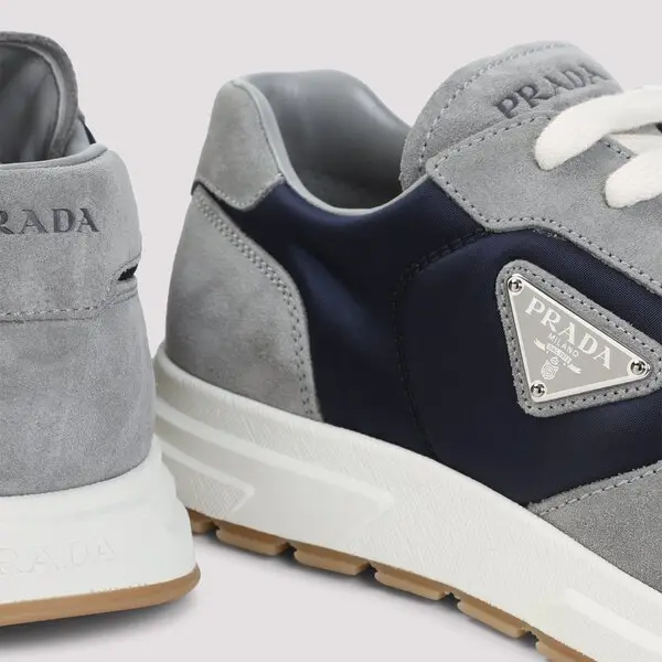 Prada Suede And Re-nylon Low Top Sneakers - Multicolor