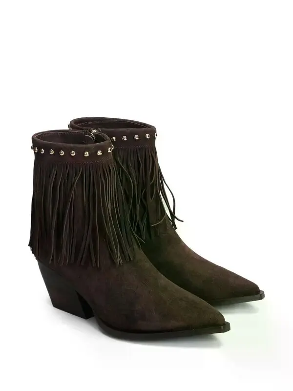 MARC ELLIS Fringed Studded Ankle Boots