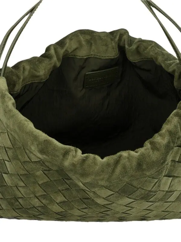 Bottega Veneta Calfskin Clutch With Intrecciato Detail - Green