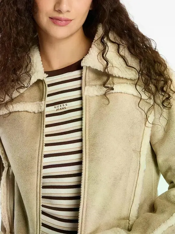 Guess Faux-shearling Trim Jacket