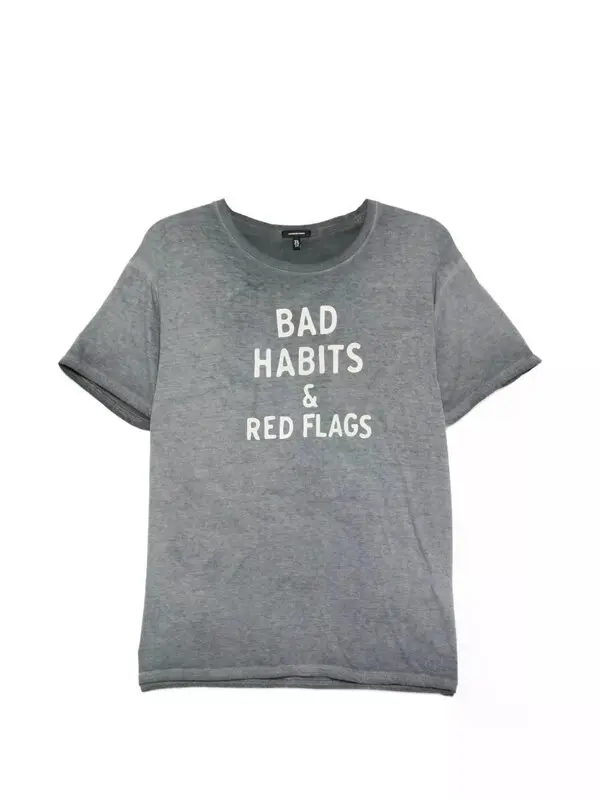 R13 Washed-effect Slogan Print T-shirt
